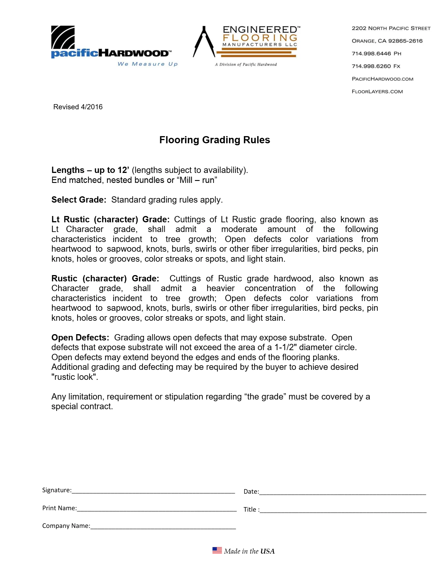 Grading Rules – Pacific Hardwood